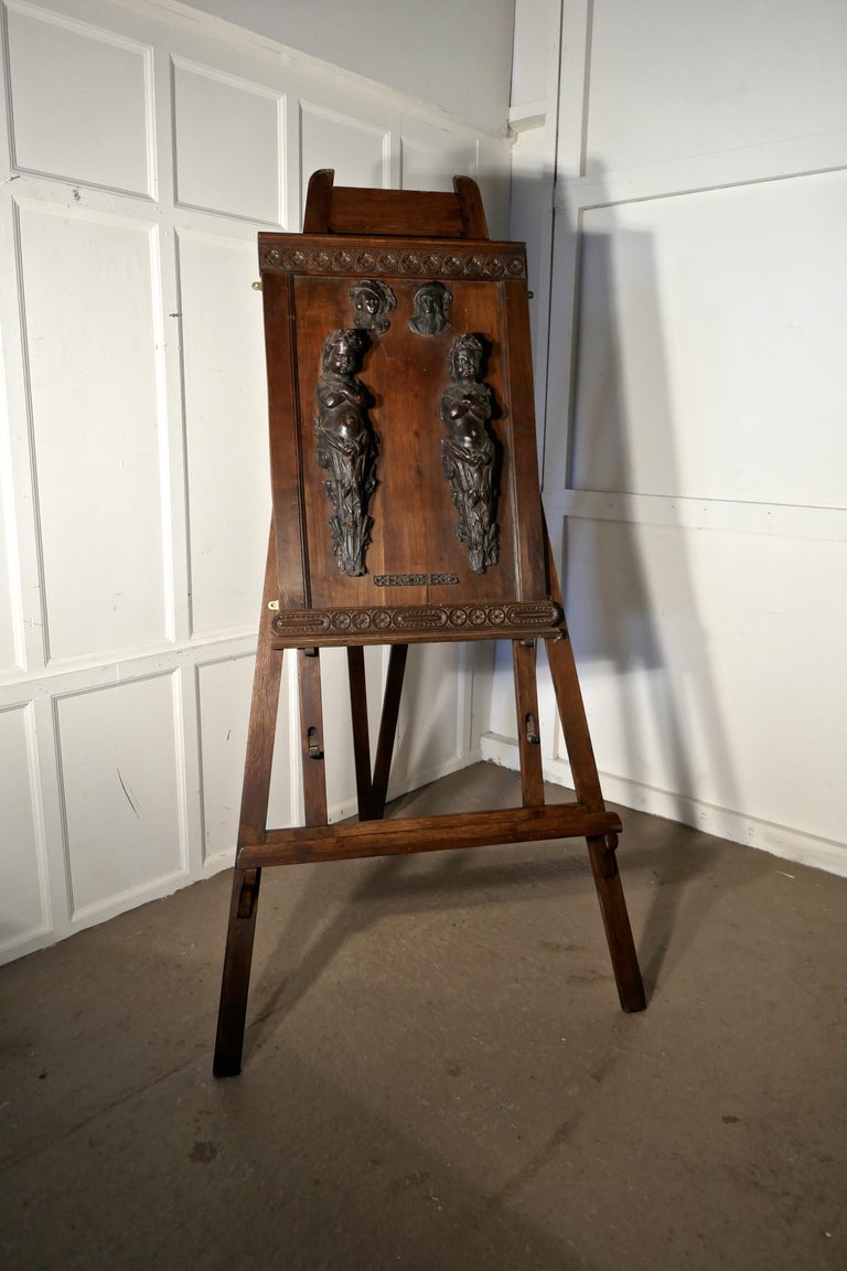 Large Rustic Pine Adjustable Artists’ Easel, or Blackboard Easel at 1stDibs