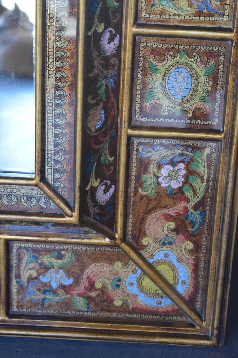 Italian Reverse Painted Glass Mirror at 1stDibs