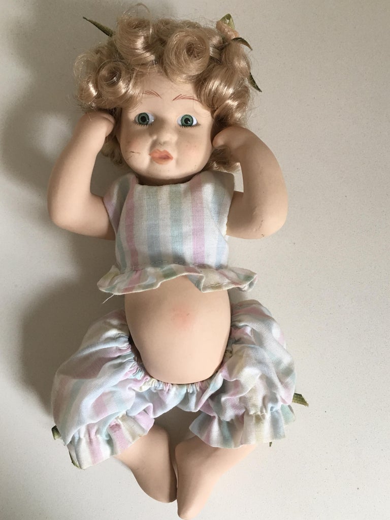 Midcentury Antique Bisque Porcelain Doll For Sale at 1stDibs