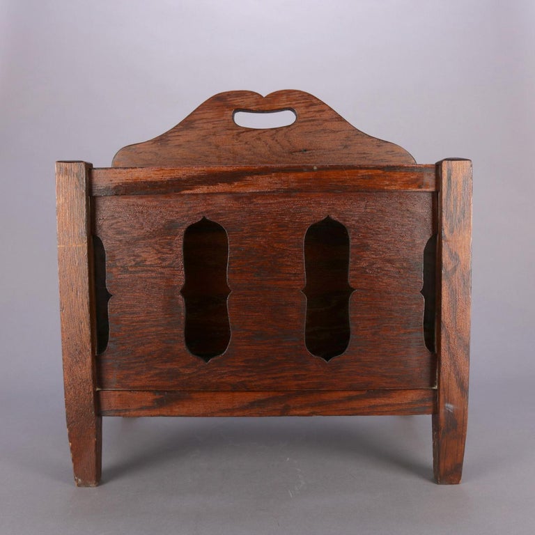 Arts and Crafts Stickley School Mission Oak Divided and Cutout Magazine ...