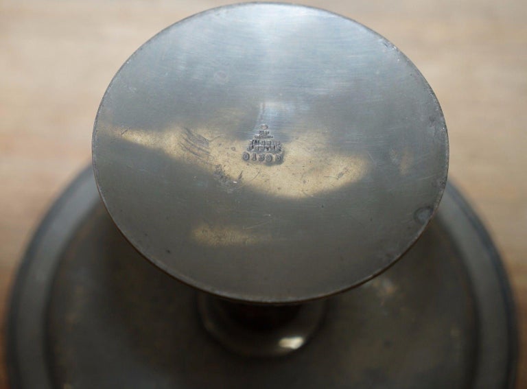 Rare Liberty of London Tudric Pewter Tazzar with Barley Twist Walnut ...