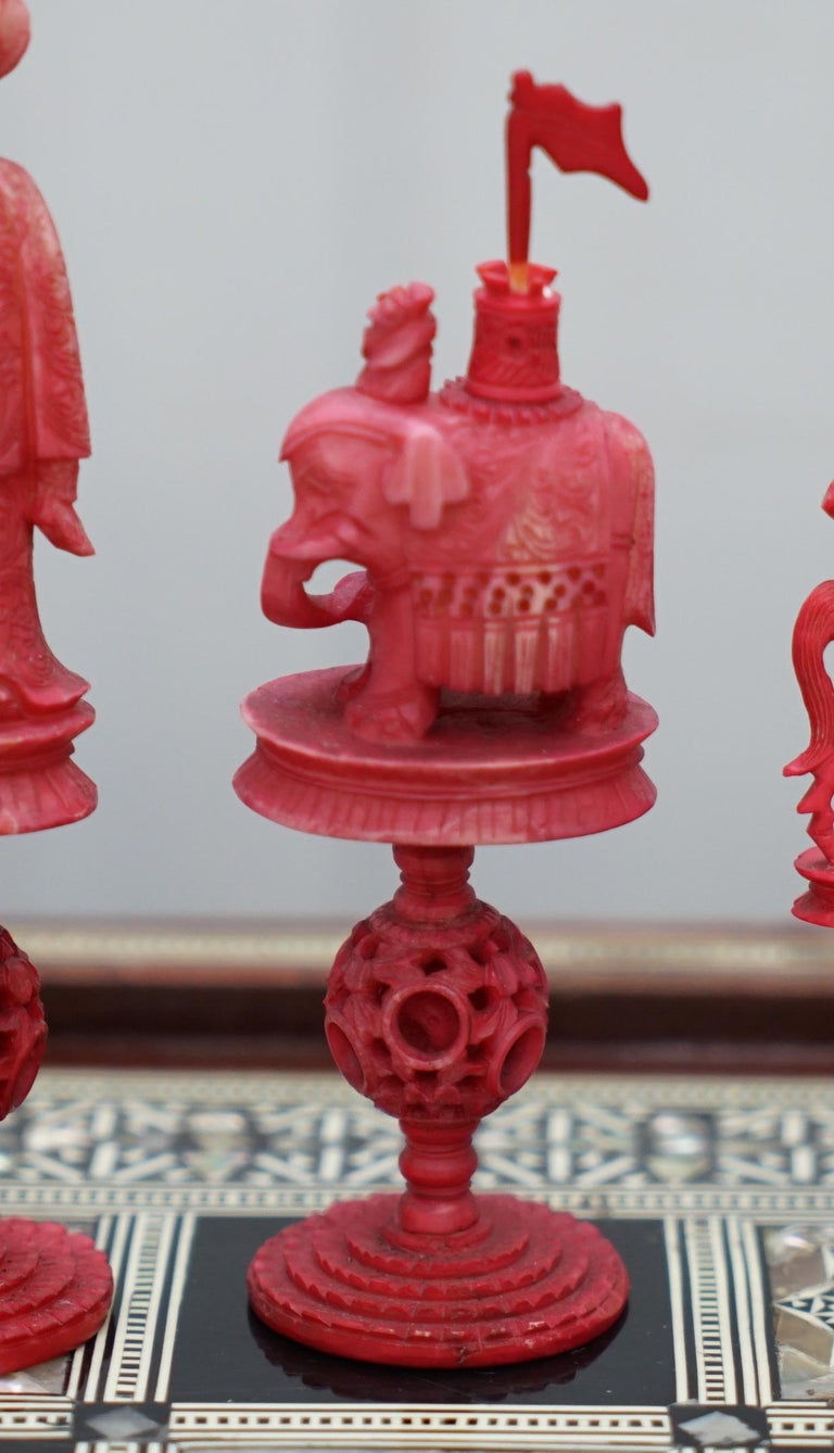 Rare 19th Century Hand-Carved Chinese Puzzle Ball Chess Set Exquisite ...