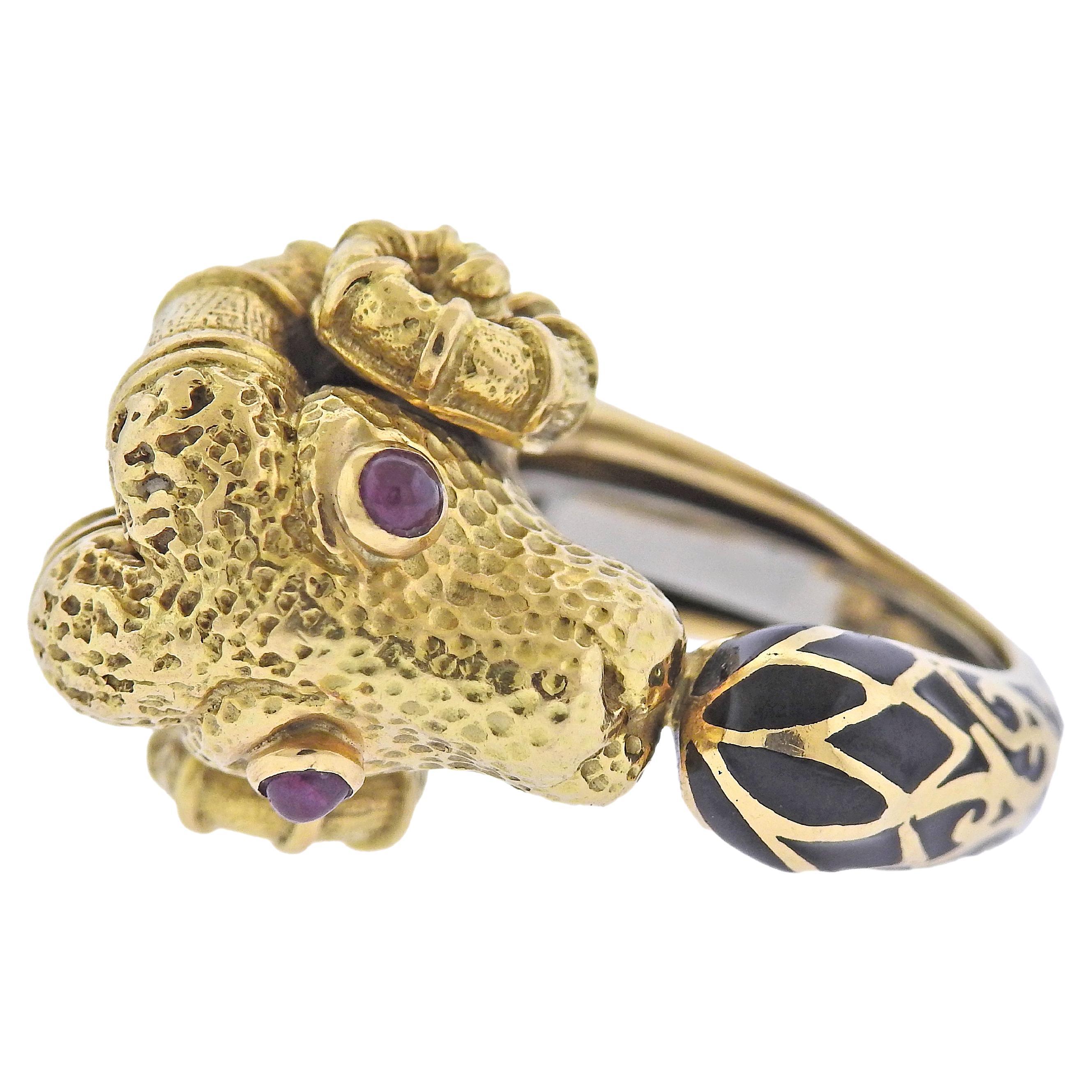 Ram's Head Gold Ring at 1stDibs