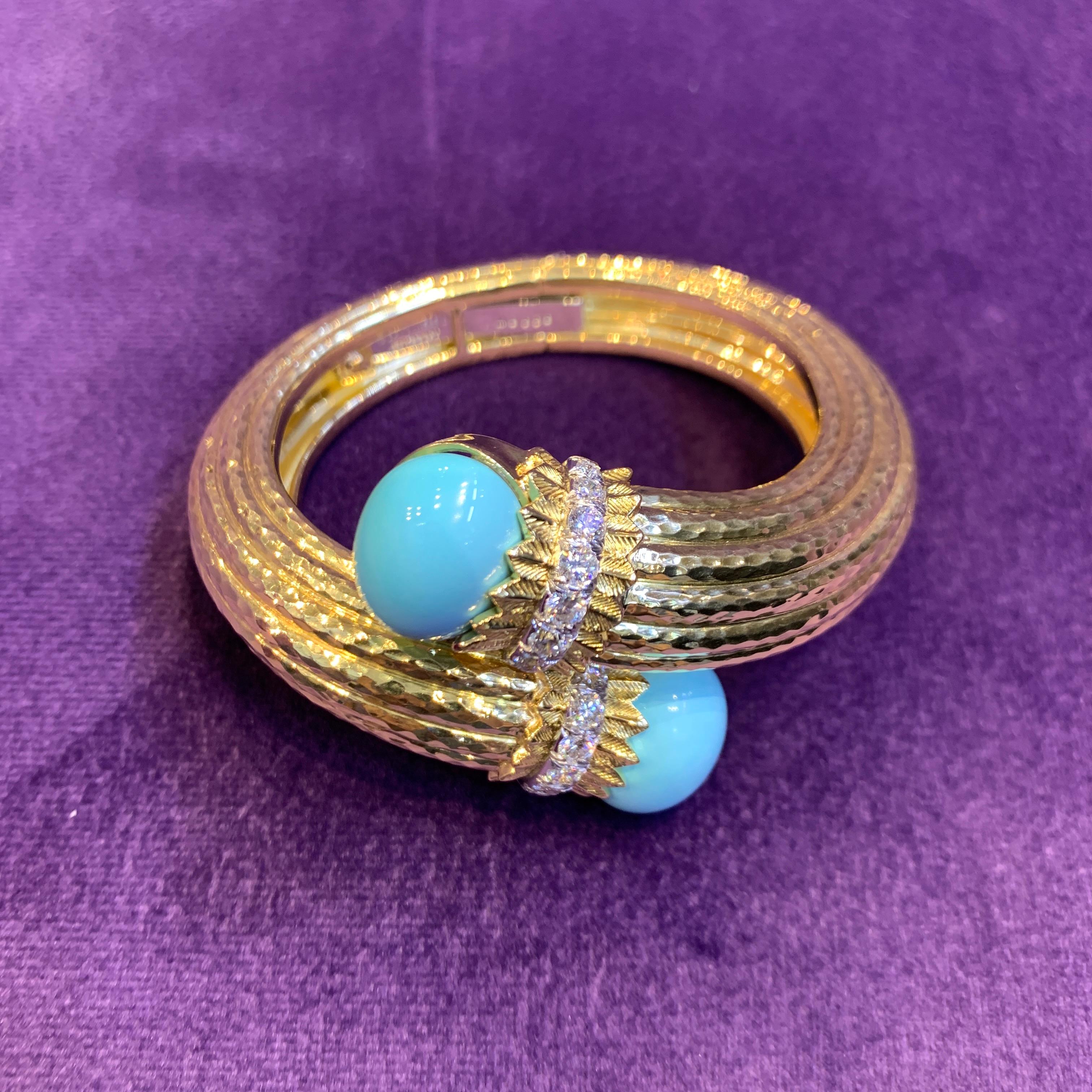 David Webb Turquoise Bangle For Sale at 1stDibs
