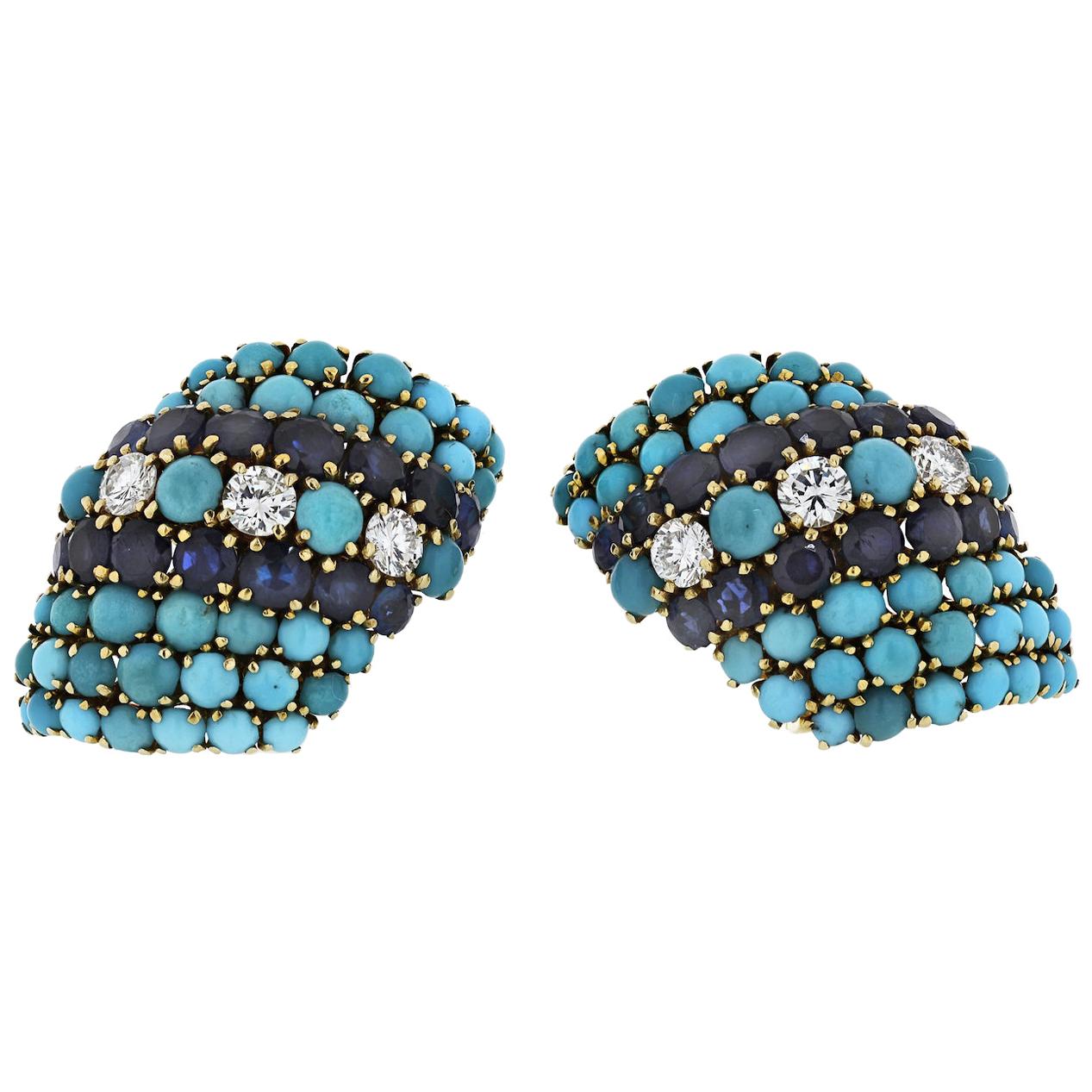 David Webb Turquoise Earrings at 1stDibs