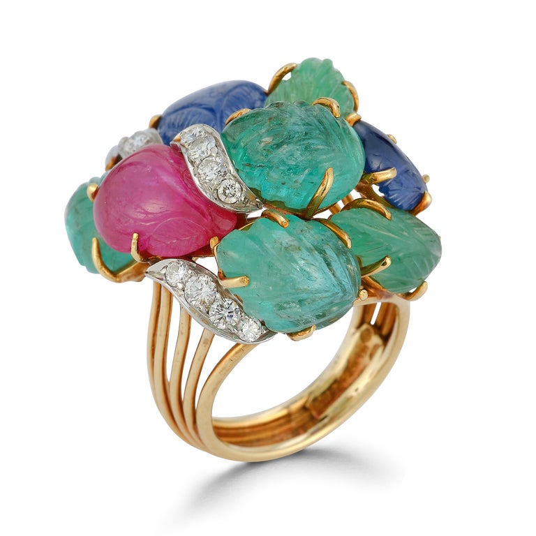 David Webb Tutti Frutti Ring For Sale at 1stDibs