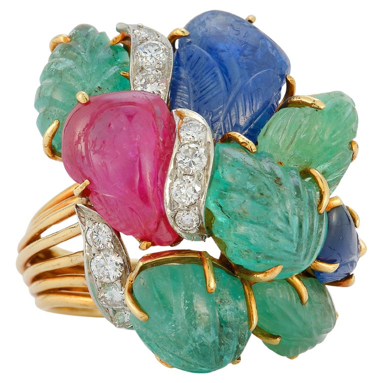 David Webb Tutti Frutti Ring For Sale at 1stDibs