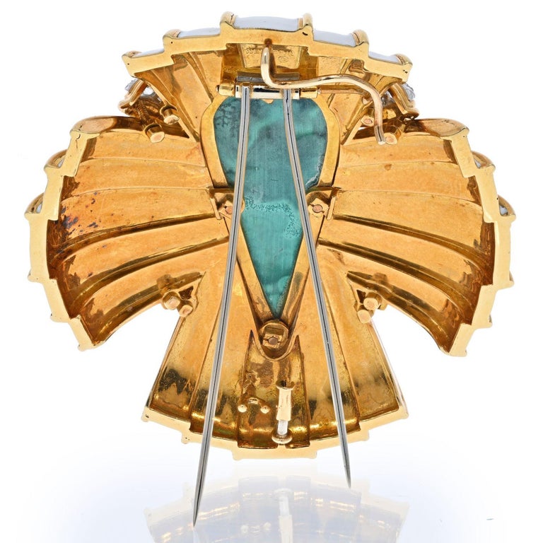 David Webb White Enamel and Malachite Maltese Cross Brooch For Sale at ...