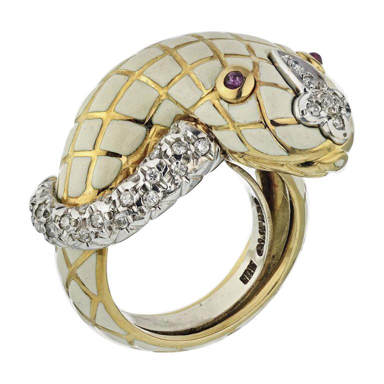 David Webb Enamel Gold Frog Ring For Sale at 1stDibs