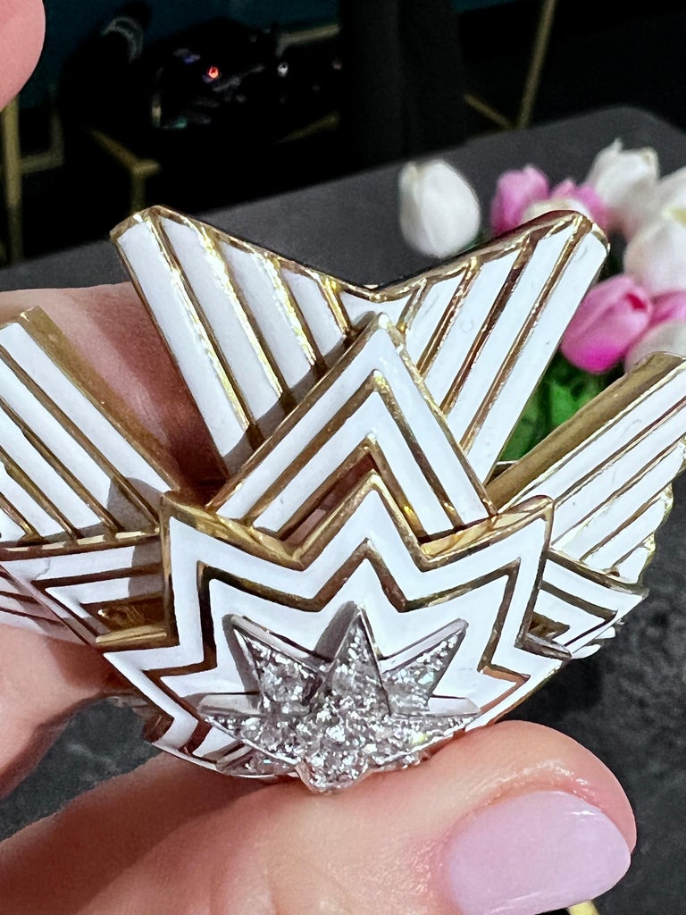 David Webb White Maltese Cross Pendant / Brooch For Sale at 1stDibs