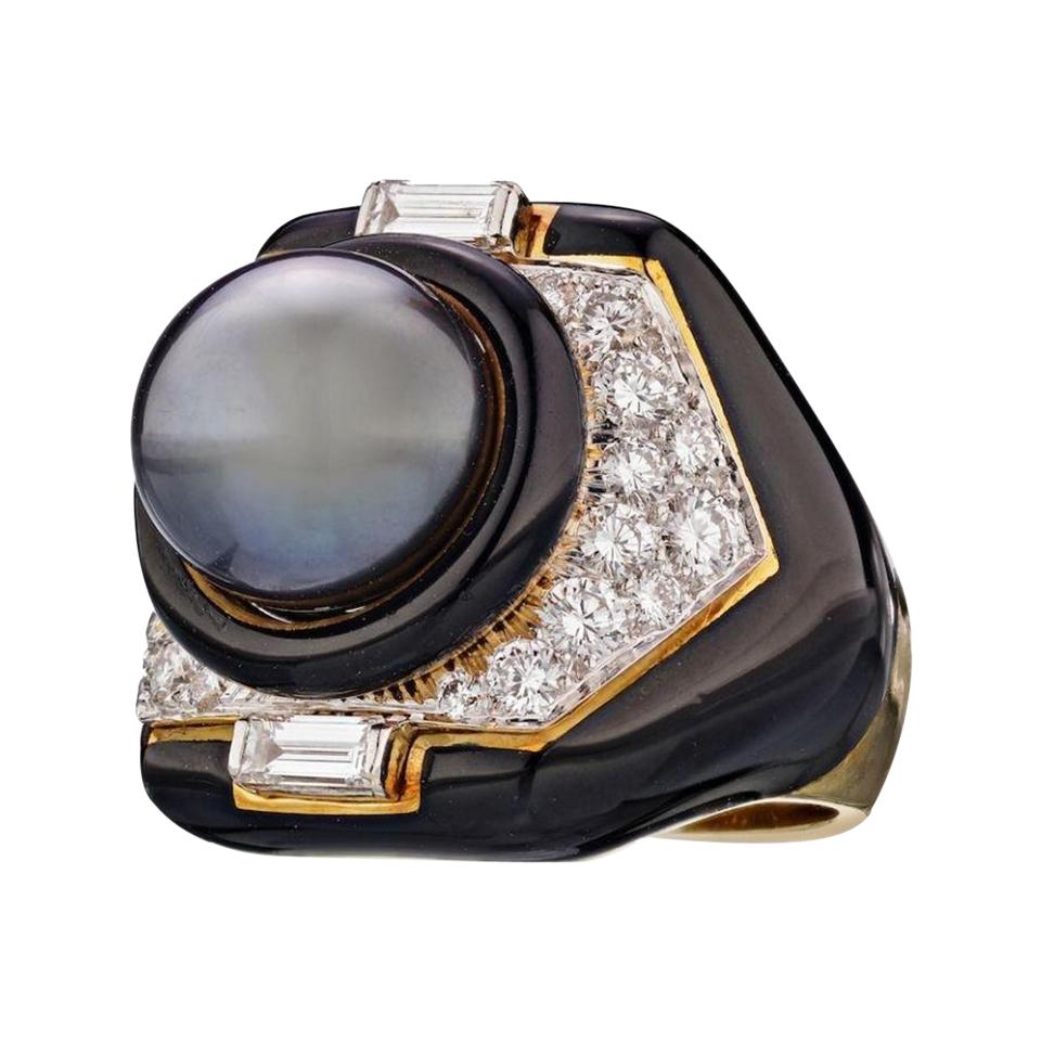 DAVID WEBB Baroque South Sea Pearl Ring For Sale at 1stDibs