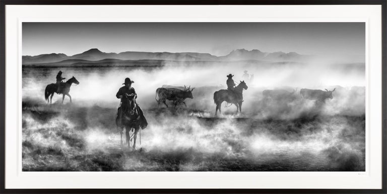David Yarrow - "Drovers" Cowboys and Cattle in West Texas Framed Black ...