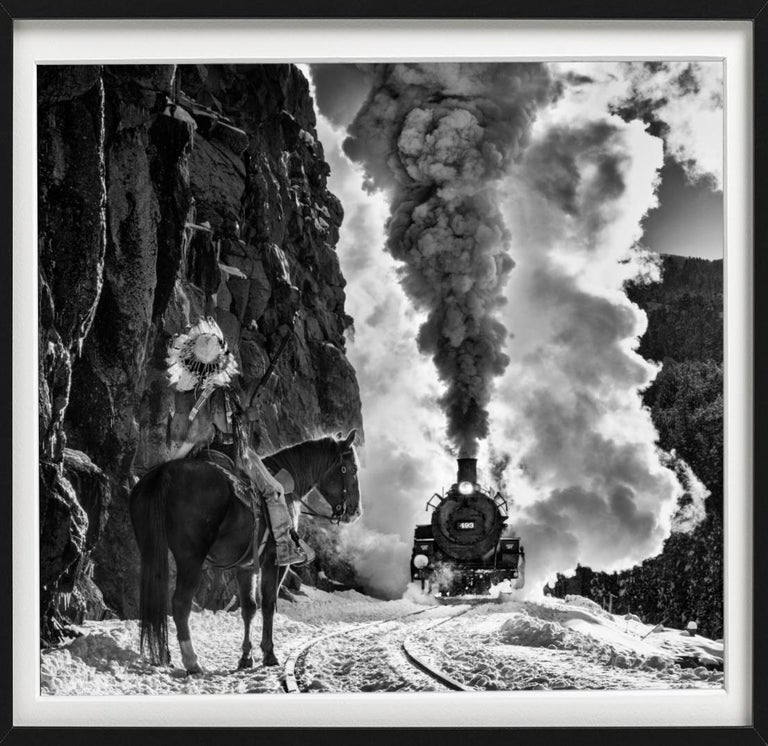 David Yarrow - The Manifest Destiny - b&w photograph showing a train ...