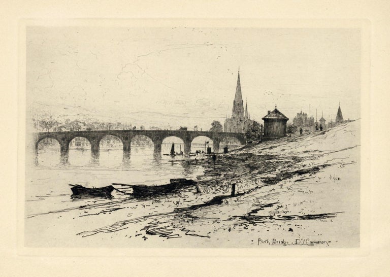 David Young Cameron - "Perth Bridge" original etching For Sale at 1stDibs