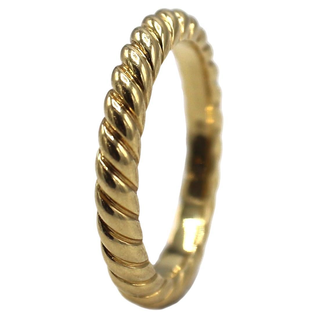 David Yurman 18 Karat Yellow Gold Cable Collection Band Ring For Sale ...