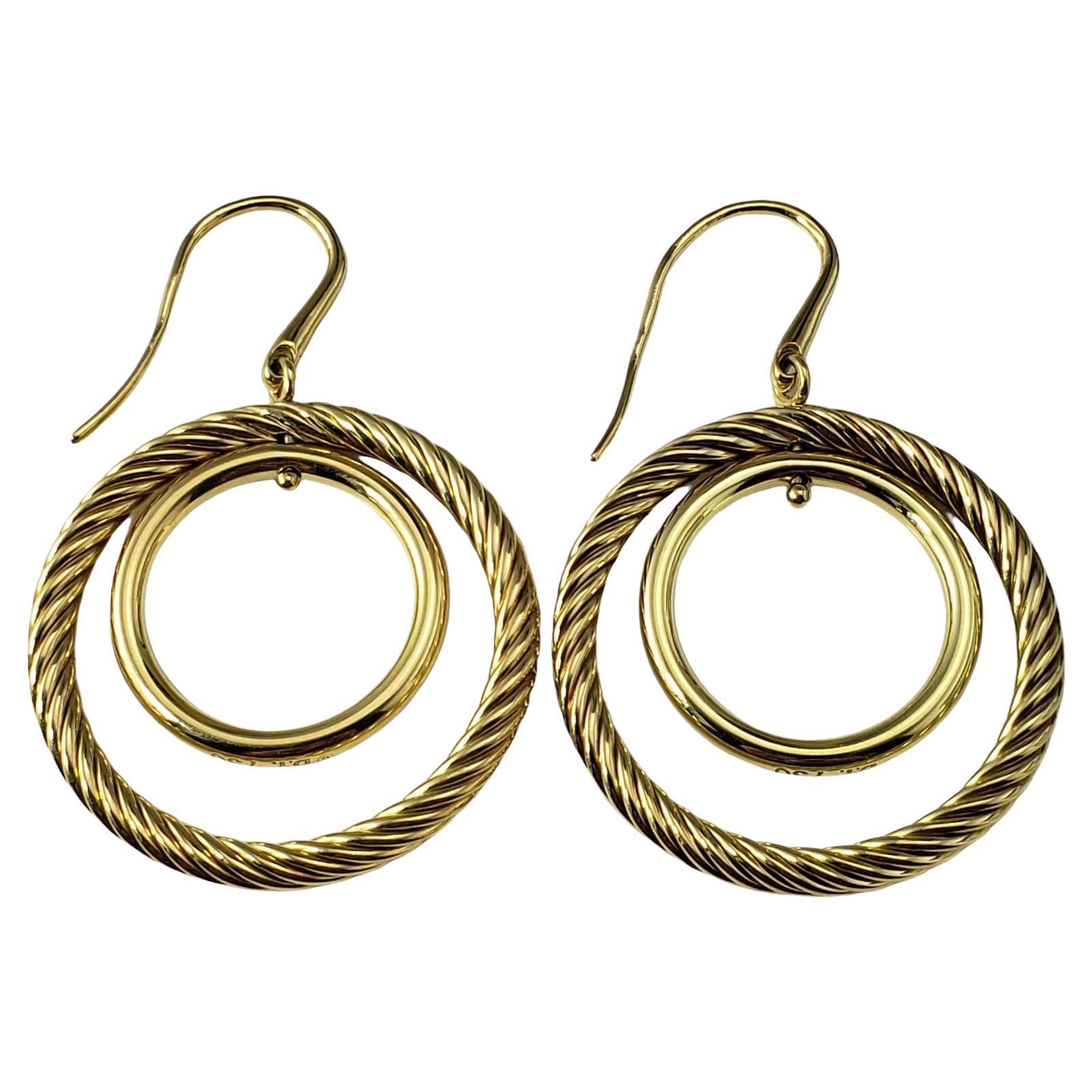 David Yurman 18 Karat Yellow Gold Mobile Double Circle Drop Earrings #17752 For Sale at 1stDibs