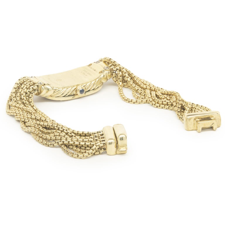 David Yurman 18 Karat Yellow Gold Multi Row Chain Pave Diamond Watch ...