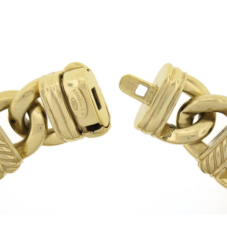 David Yurman 18k Gold Open Cable Link Chain Bracelet W/ Twisted Wire ...