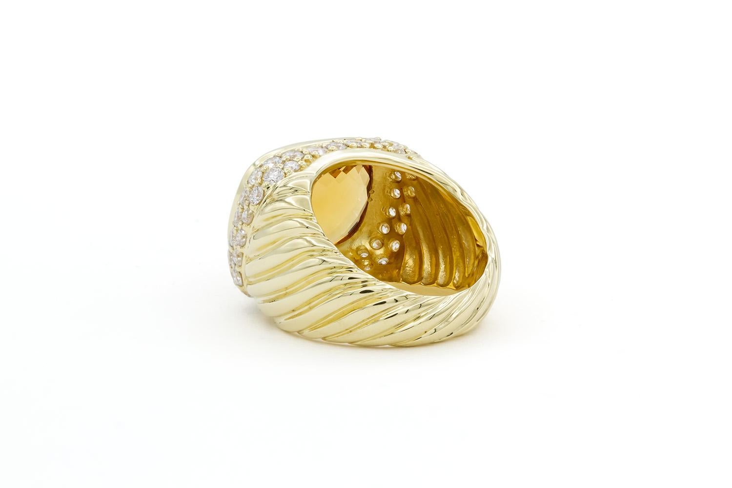 David Yurman 18k Gold Diamond and Yellow Citrine Noblesse Cocktail ...