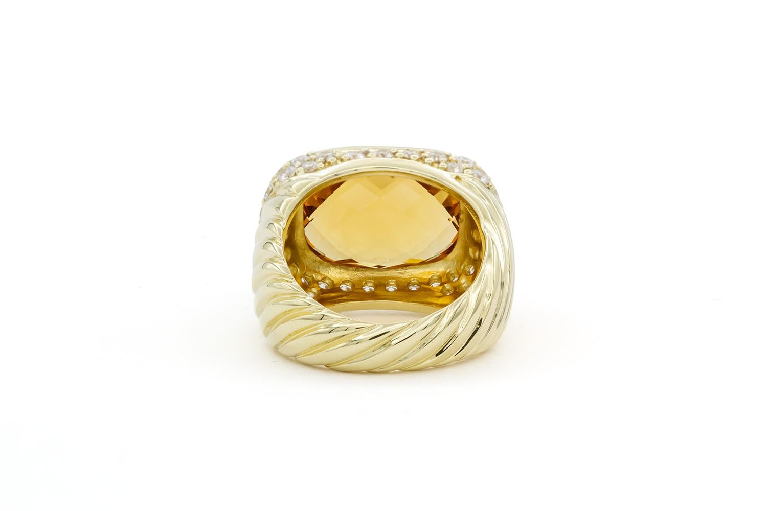David Yurman 18k Gold Diamond and Yellow Citrine Noblesse Cocktail ...