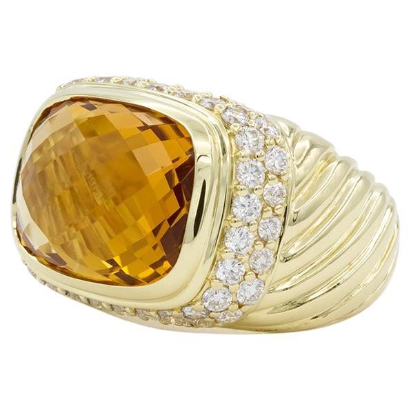 David Yurman 18k Gold Diamond and Yellow Citrine Noblesse Cocktail ...