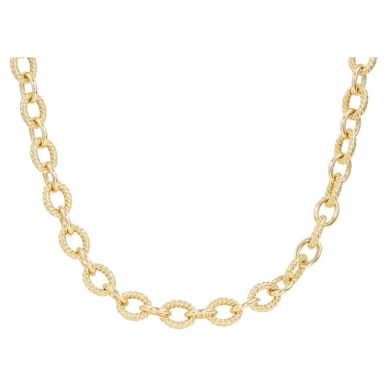 David Yurman 18k Yellow Gold 18in Oval Cable Link Chain Necklace For ...