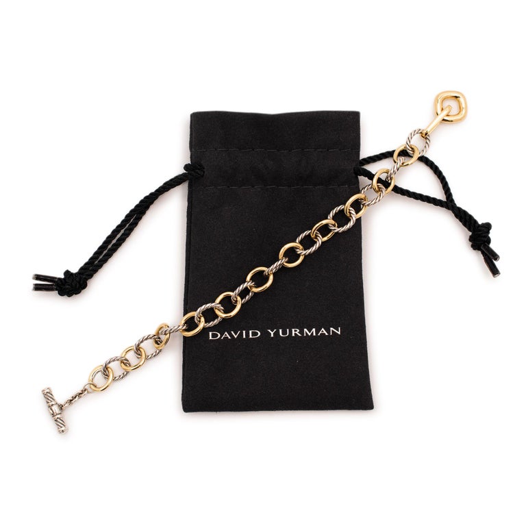 David Yurman 18k Yellow Gold and 925 Sterling Silver Oval Link Chain ...