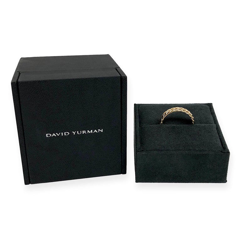 David Yurman 18k Yellow Gold Cable Mens Wedding Band Ring For Sale at ...