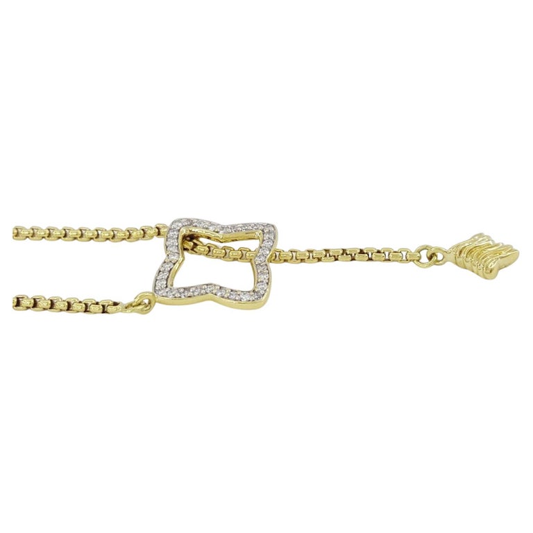 David Yurman 18k Yellow Gold Cable Quatrefoil Lariat Slider Pendant ...
