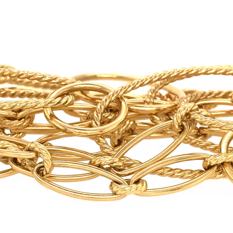 David Yurman 18 Karat Yellow Gold Long Chain Link Necklace For Sale at ...