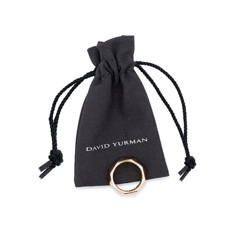 David Yurman 18k Yellow Gold Torqued Faceted Ring For Sale at 1stDibs