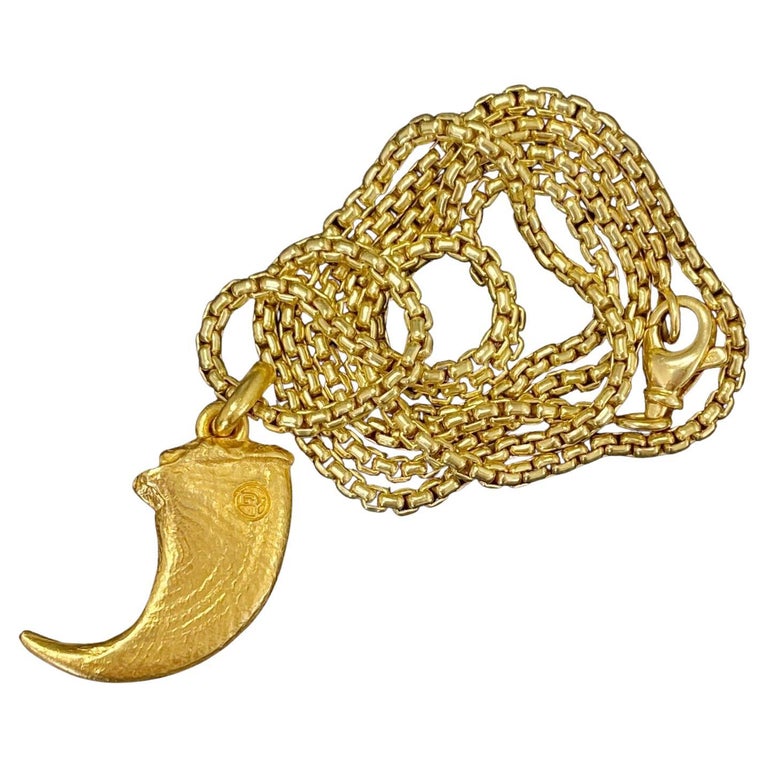 David Yurman 22k Yellow Gold "Tooth" and 18k Yellow Gold Chain For Sale ...