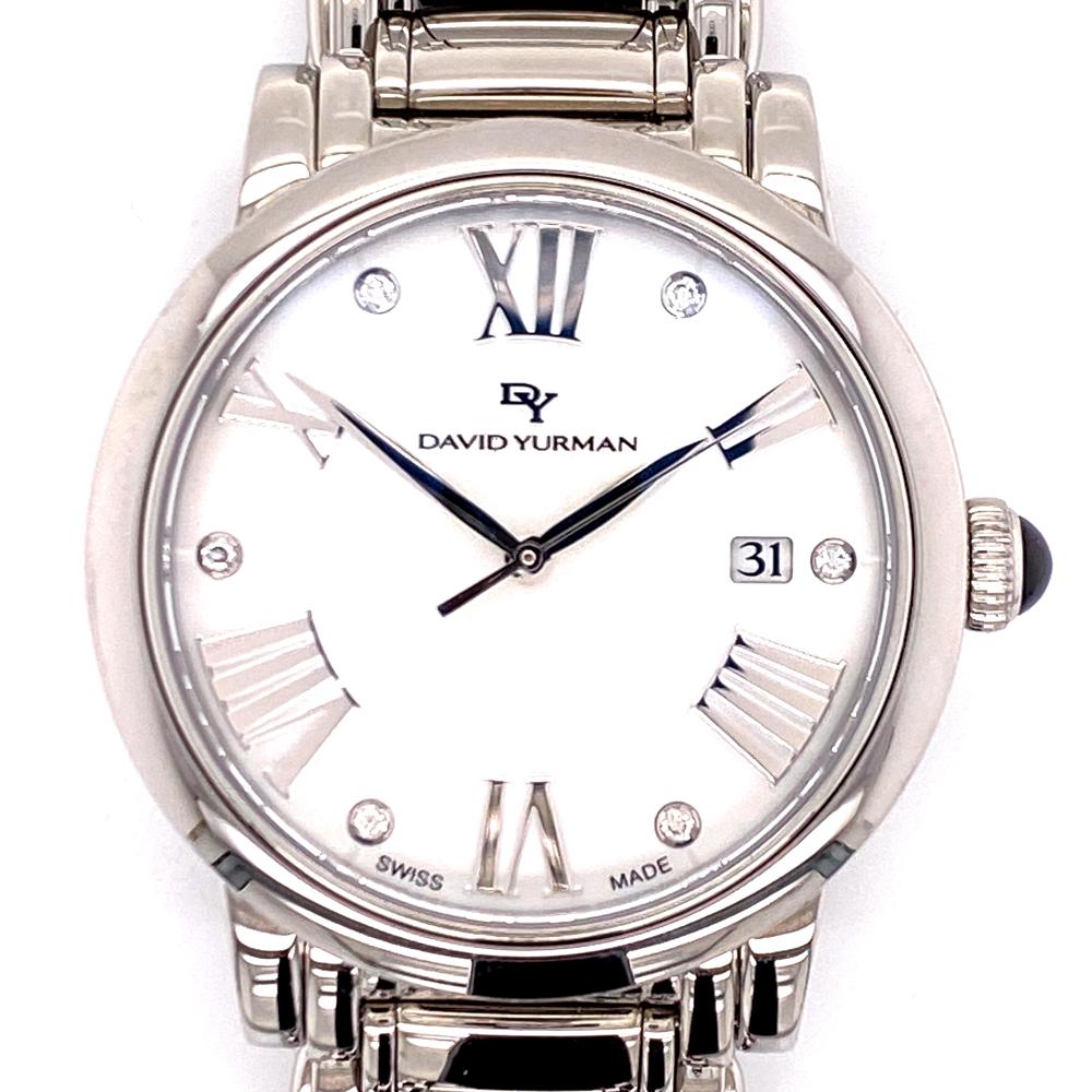 David Yurman Classic Stainless Steel Diamond Dial Watch at 1stDibs