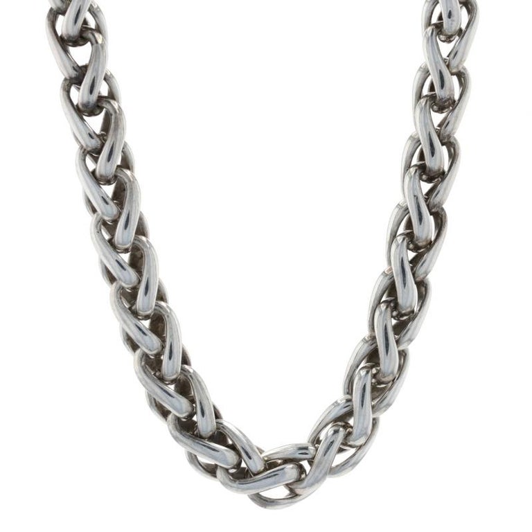 David Yurman 8mm Classic Wheat Chain Necklace Sterling Yellow Gold 925 ...