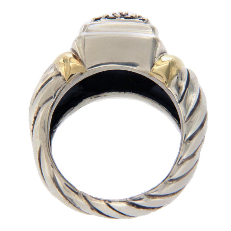 David Yurman 925 Silver and 18 Karat Gold Diamond Ring at 1stDibs ...