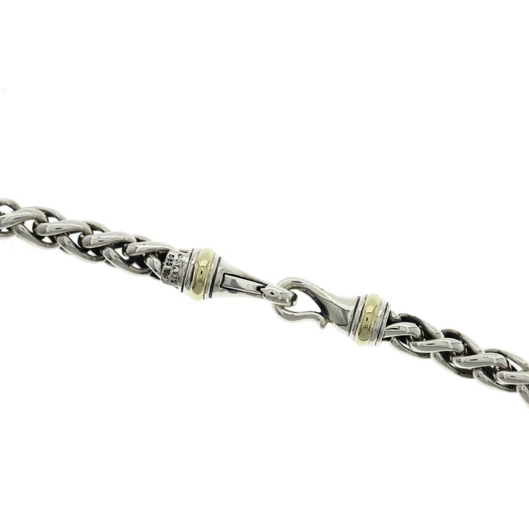 David Yurman 925 Sterling 14 Karat Gold Wheat Chain Necklace at 1stDibs