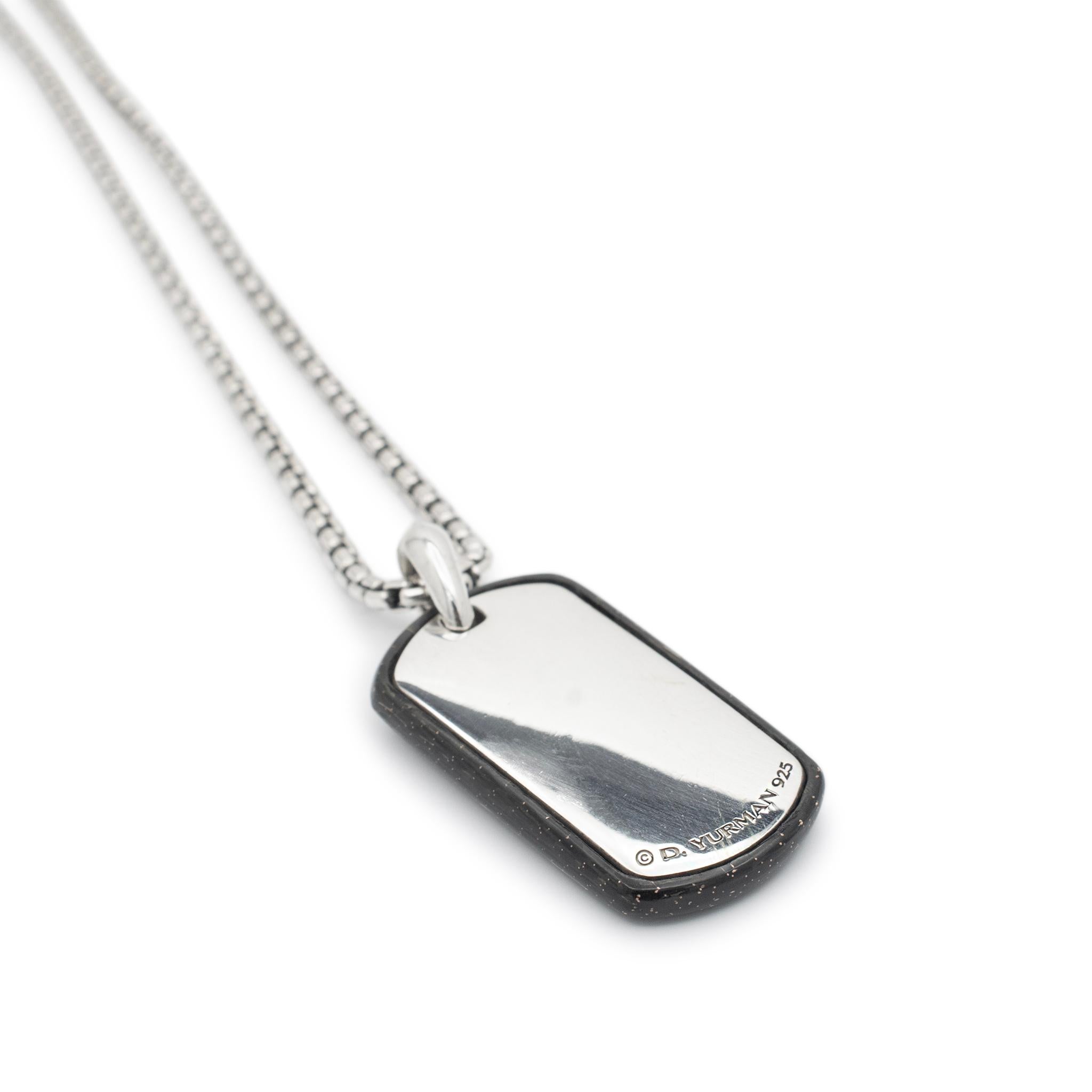 David Yurman 925 Sterling Silver Carbon and Bronze Dog Tag Pendant ...