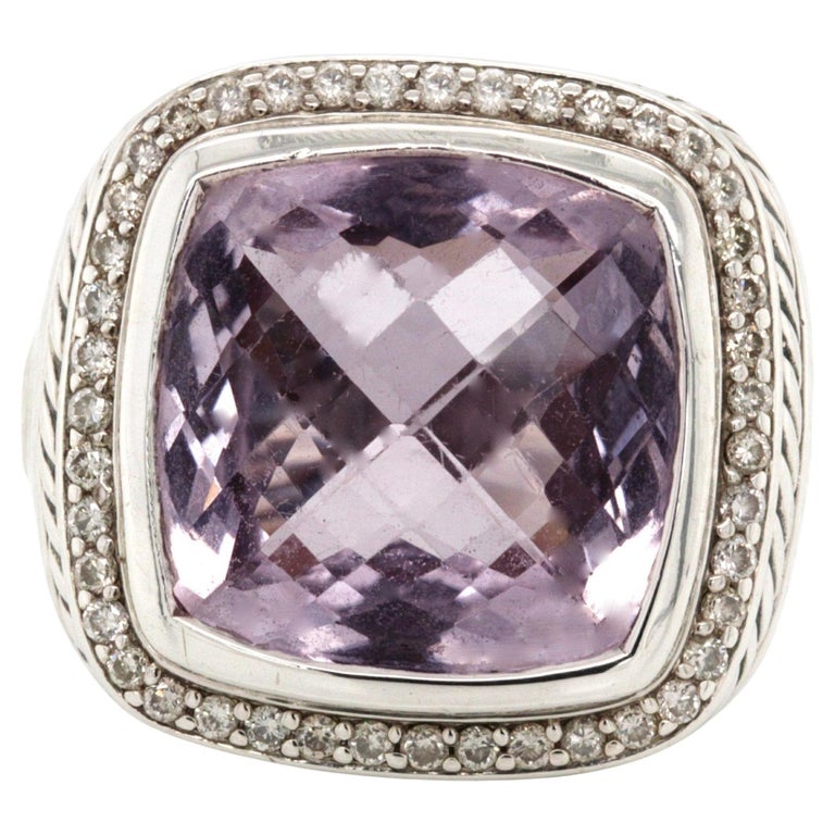 David Yurman 925 Sterling Silver Diamond and Amethyst Albion Ring For ...