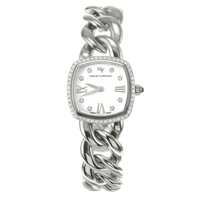 David Yurman Albion Stainless Steel White Dial Diamond Ladies ...