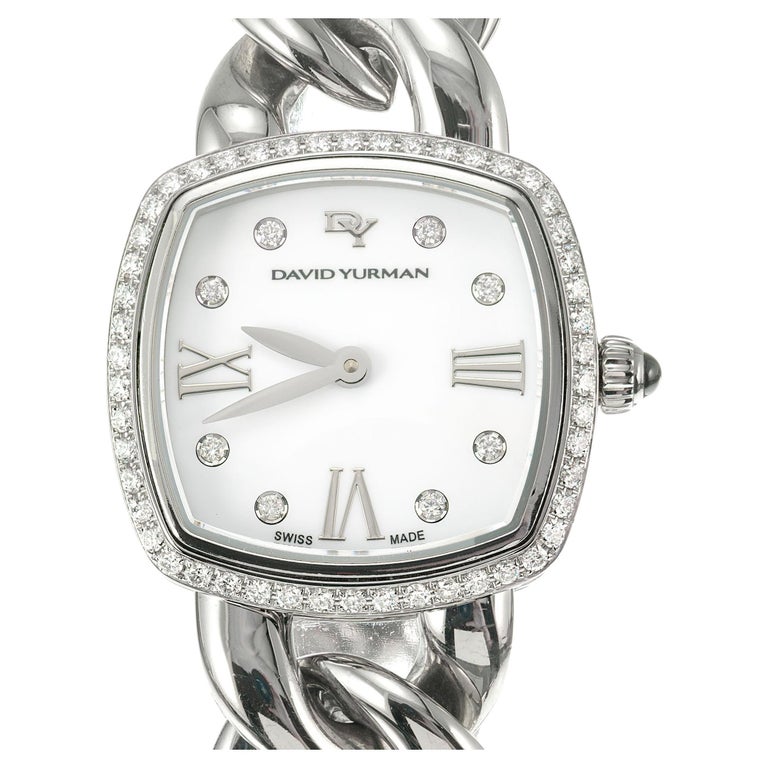 David Yurman Albion Stainless Steel White Dial Diamond Ladies ...