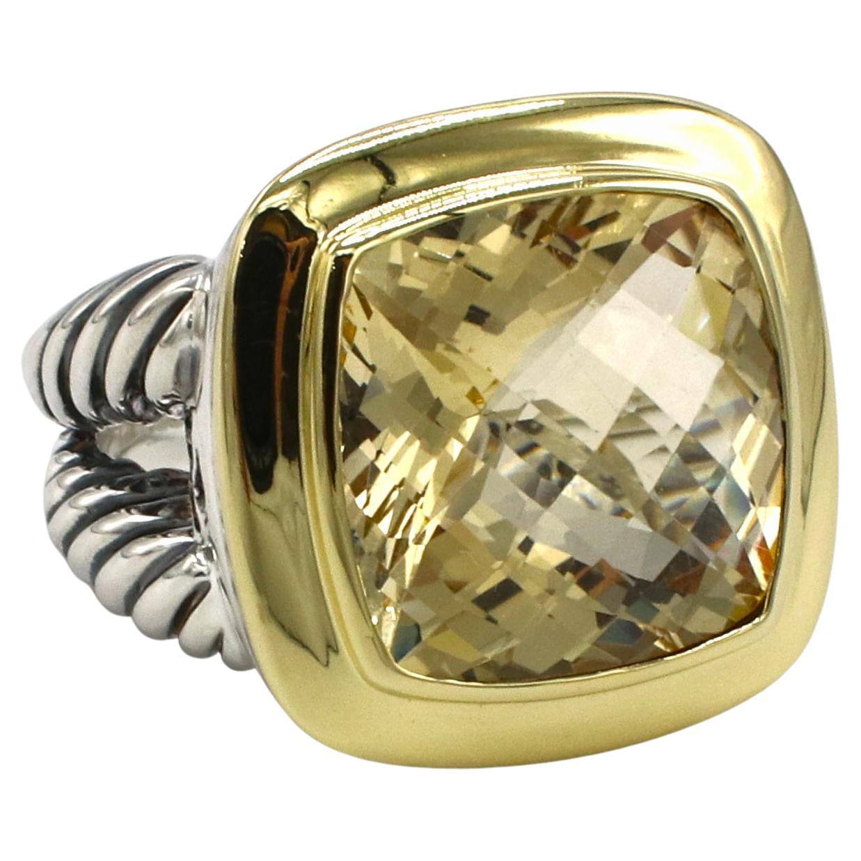 David Yurman 14 Karat Yellow Gold Sterling Silver Diamond Shrimp Dome ...