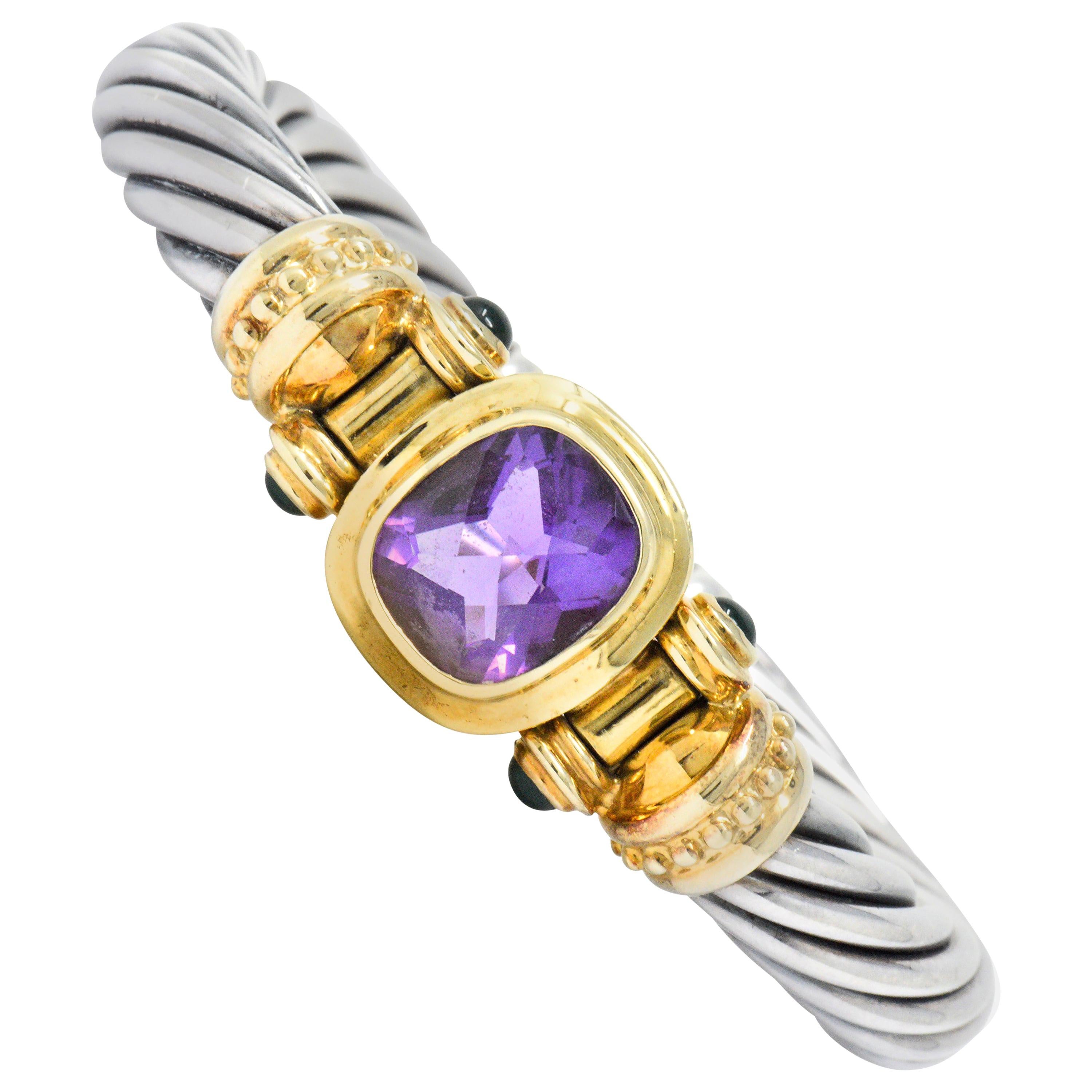 JOEY BUTLER Stunning Amethyst Gold Horn Bracelet For Sale at 1stDibs