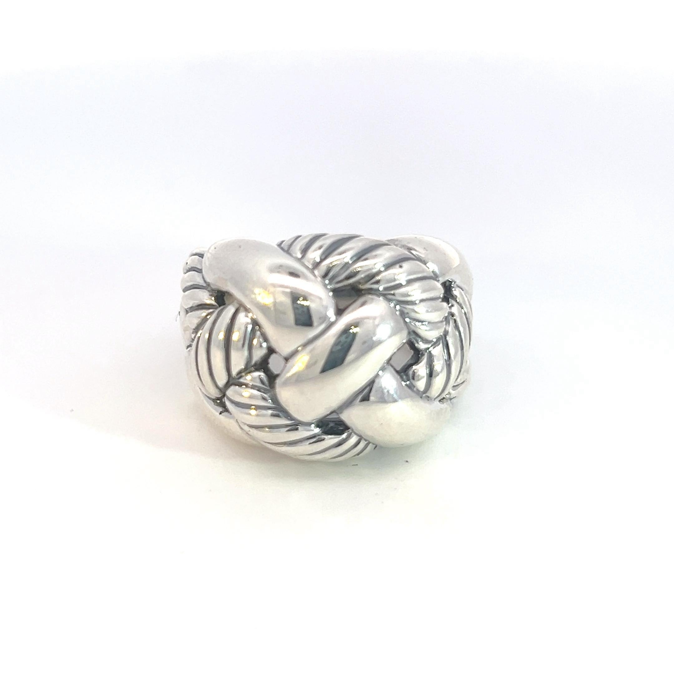 David Yurman Authentic Estate Belmont Curb Link Ring 6 Silver For Sale ...