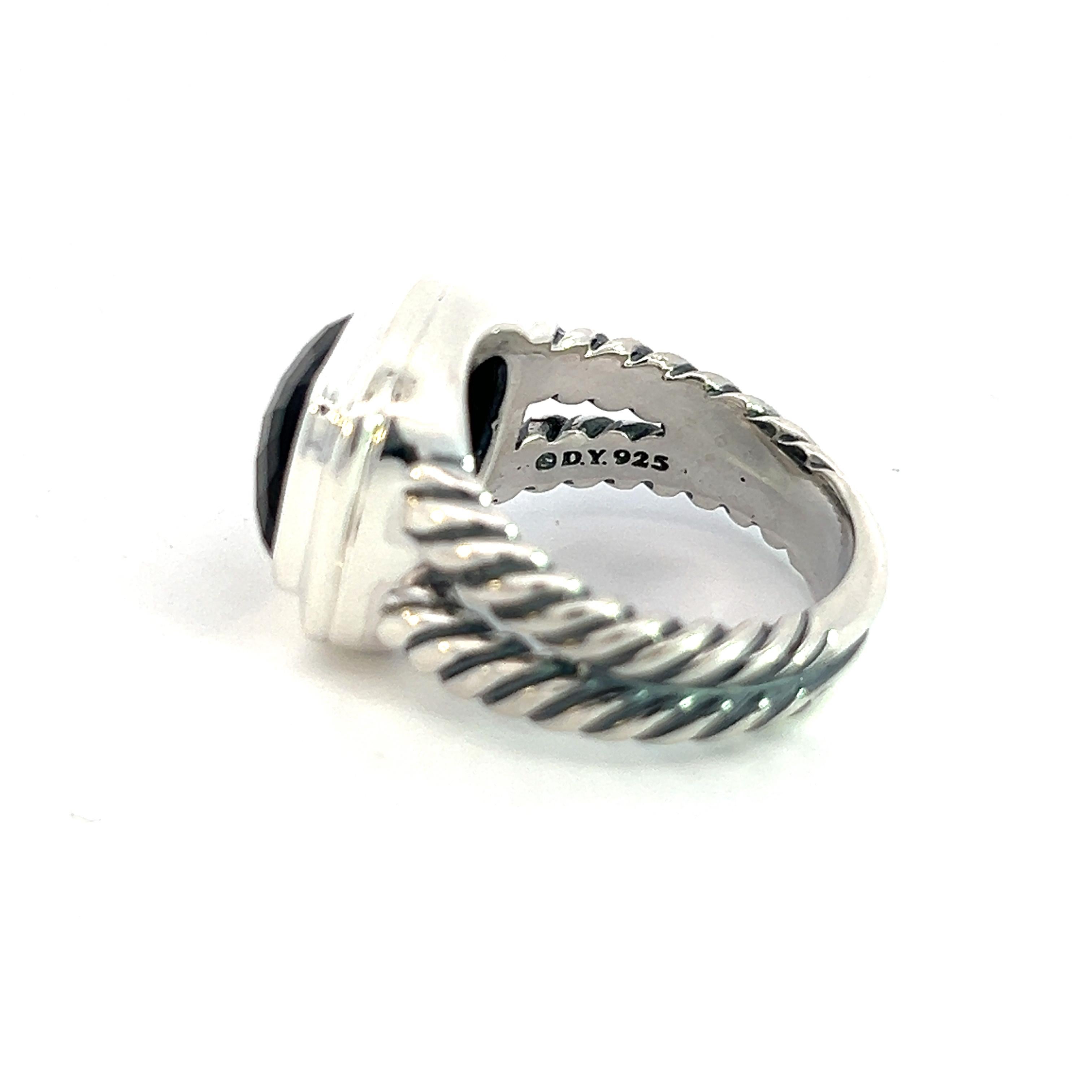 David Yurman Authentic Estate Black Onyx Albion Ring 6 Silver 11 mm For ...