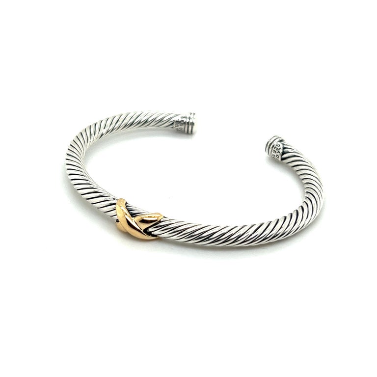 David Yurman Authentic Estate Cable Cuff Bangle 14k Gold Silver For ...