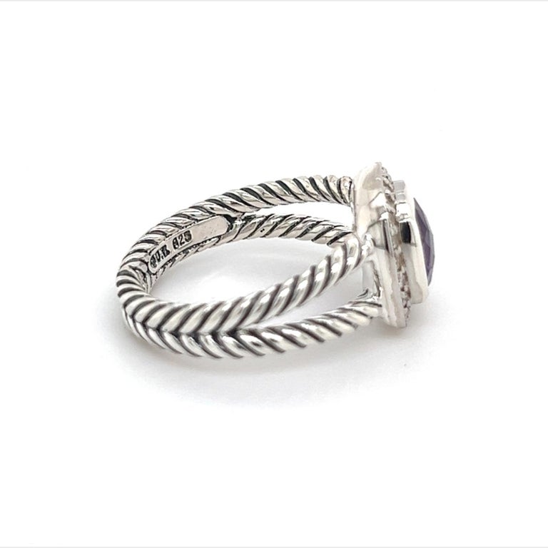 David Yurman Authentic Estate Diamond Petite Albion Amethyst Ring Sil 1 ...
