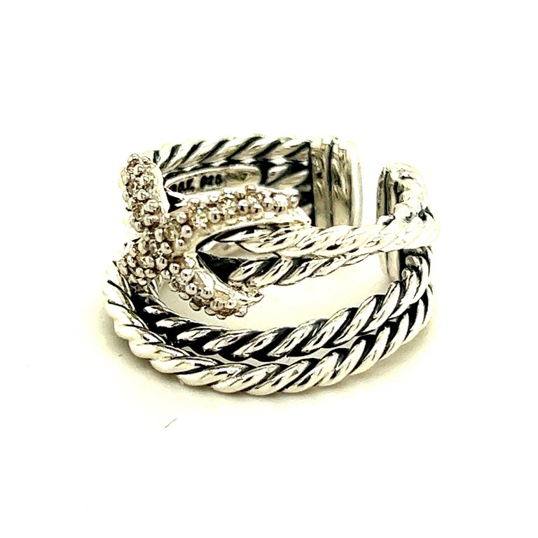 David Yurman Authentic Estate Expandable X Crossover Diamond Ring 6 ...