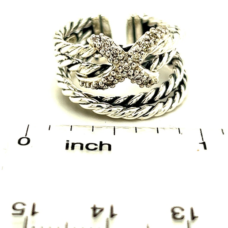 David Yurman Authentic Estate Expandable x Crossover Diamond Ring 6 ...