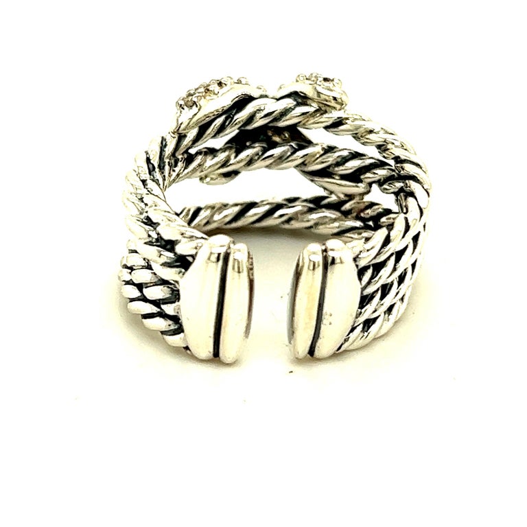 David Yurman Authentic Estate Expandable X Crossover Diamond Ring 6 ...