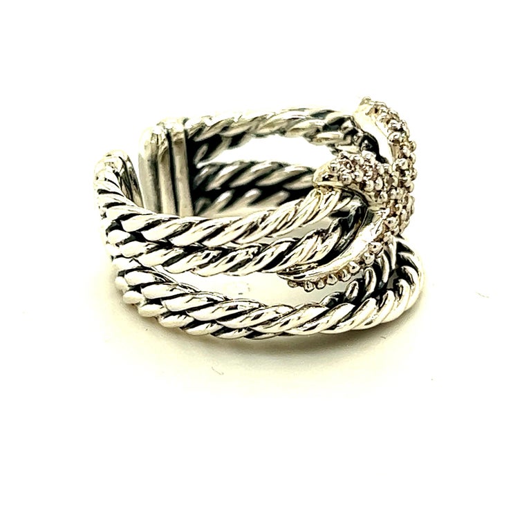 David Yurman Authentic Estate Expandable x Crossover Diamond Ring 6 ...